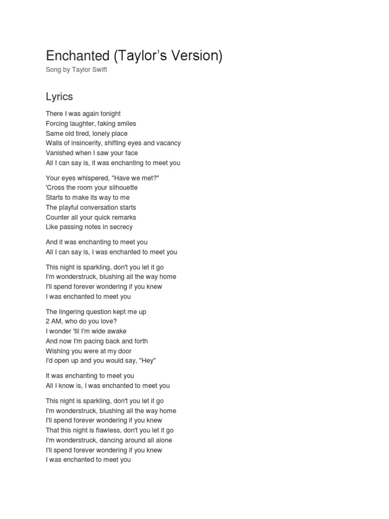 Enchanted Taylor's Version | PDF