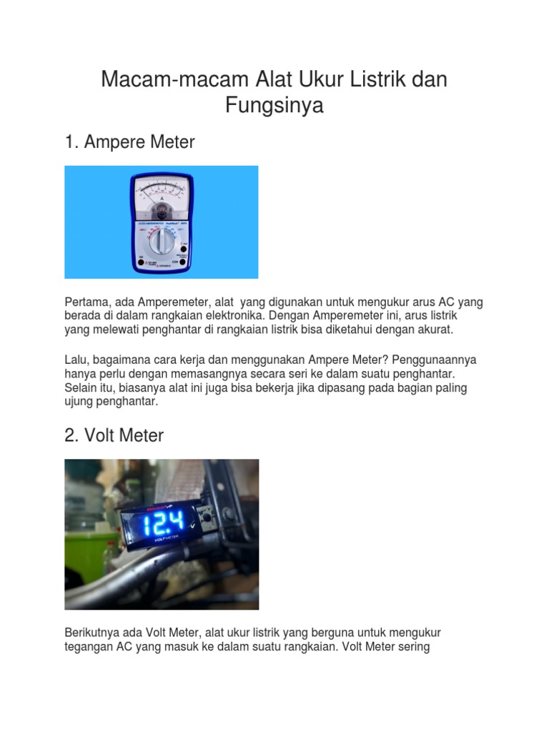 Alat Ukur Listrik dan Fungsinya | PDF