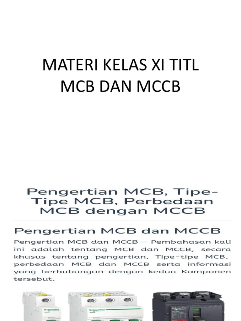 Materi Kelas Xi Titl MCB Dan MCCB | PDF
