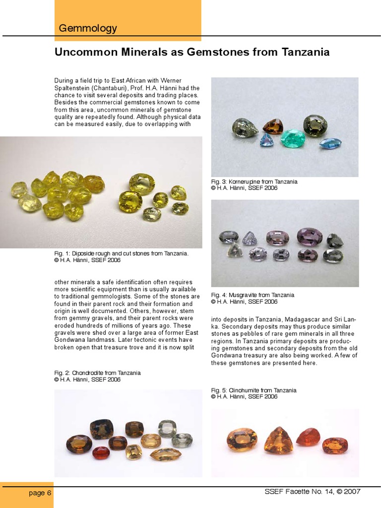 Tanzanian Gem Stones | PDF | Gemstone | Minerals