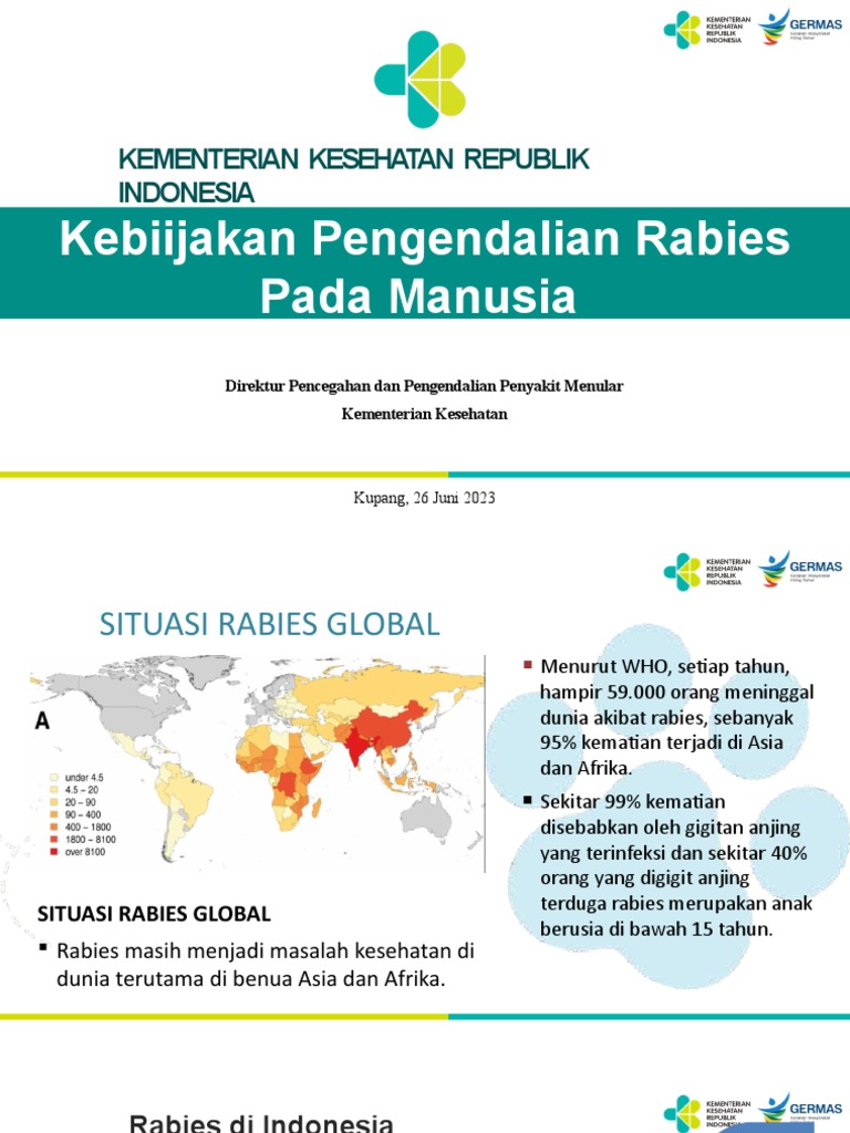 Kebijakan Pengendalian Rabies - Kemenkes 26 Juni'23 - 1 | PDF