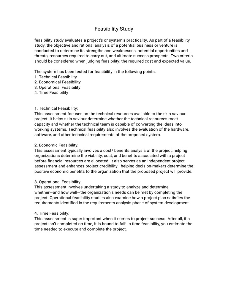 Feasibility Study | PDF