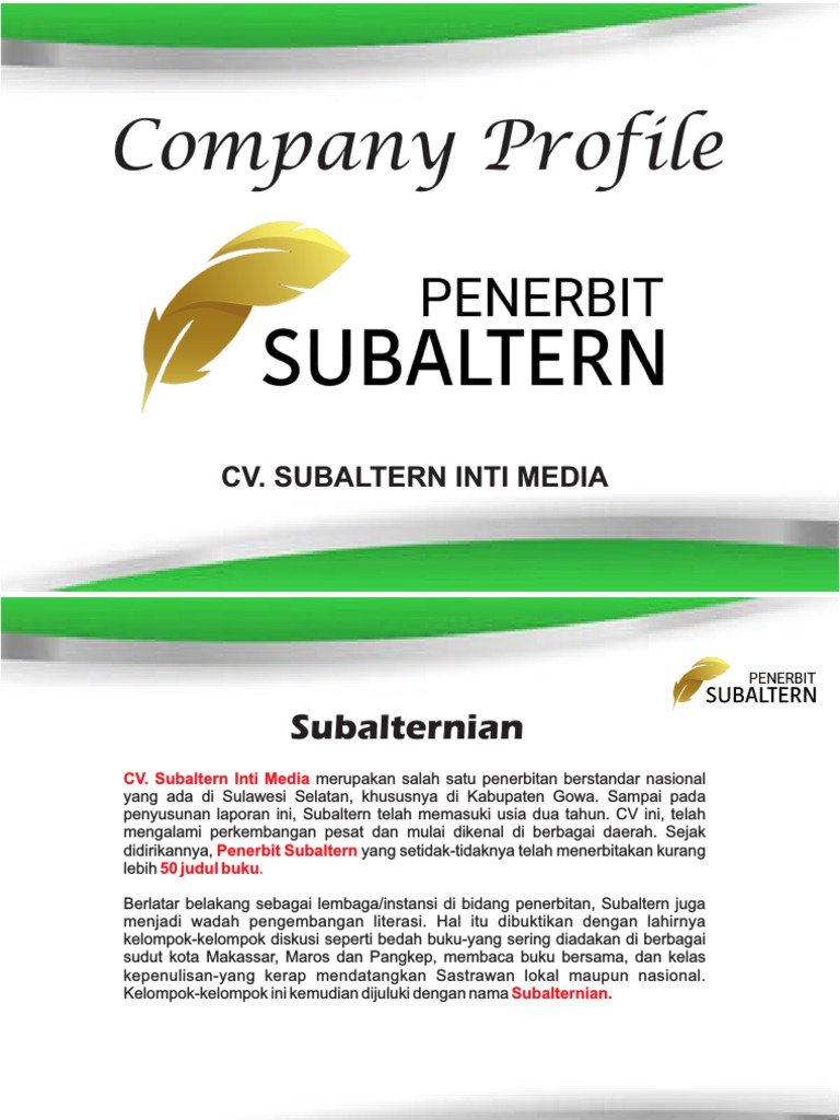 Company Profile Subaltern | PDF