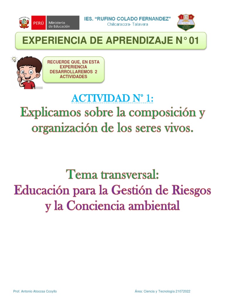 EXP. 1 CYT 4° GRADO ACTIV. 120042023 | PDF
