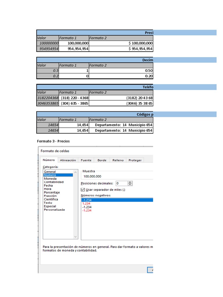 Formatos de Números y Teléfonos | PDF | Codificaciones | Procesamiento de la señal