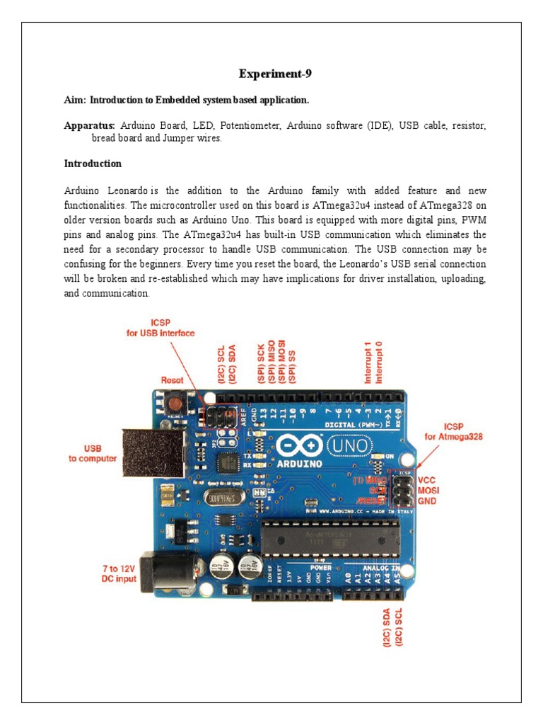 Experiment 9 Arduino | PDF | Arduino | Electronics Experiment 9 Arduino | PDF | Arduino | Electronics