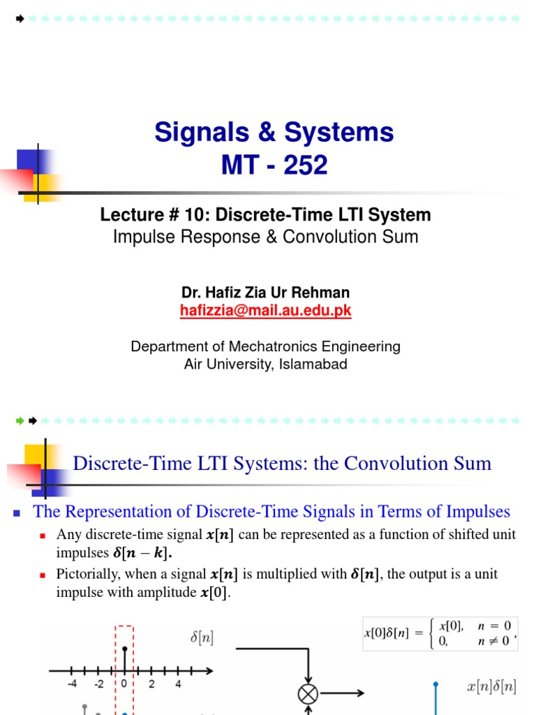Lecture-10 Impulse Response & Convolution Sum in DT LTI System | PDF | Computational Science ...