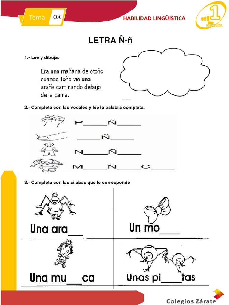 Material de Refuerzo de La Consonante Ñ | PDF