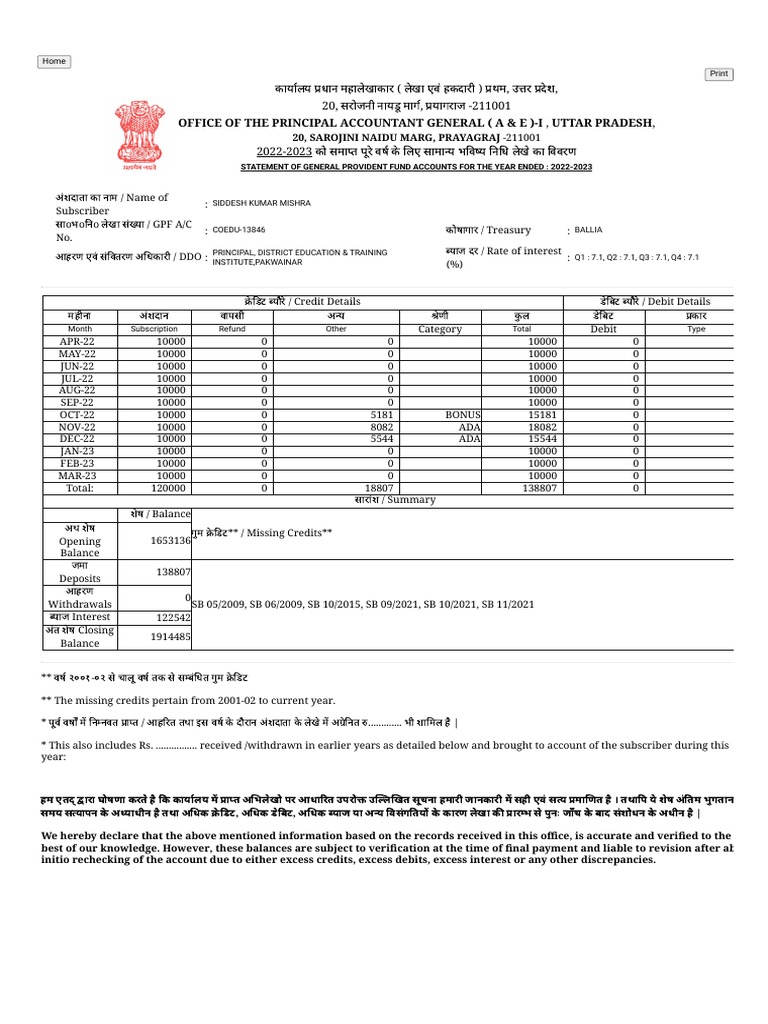 Official Website of Accountant General, Uttar Pradesh, India | PDF