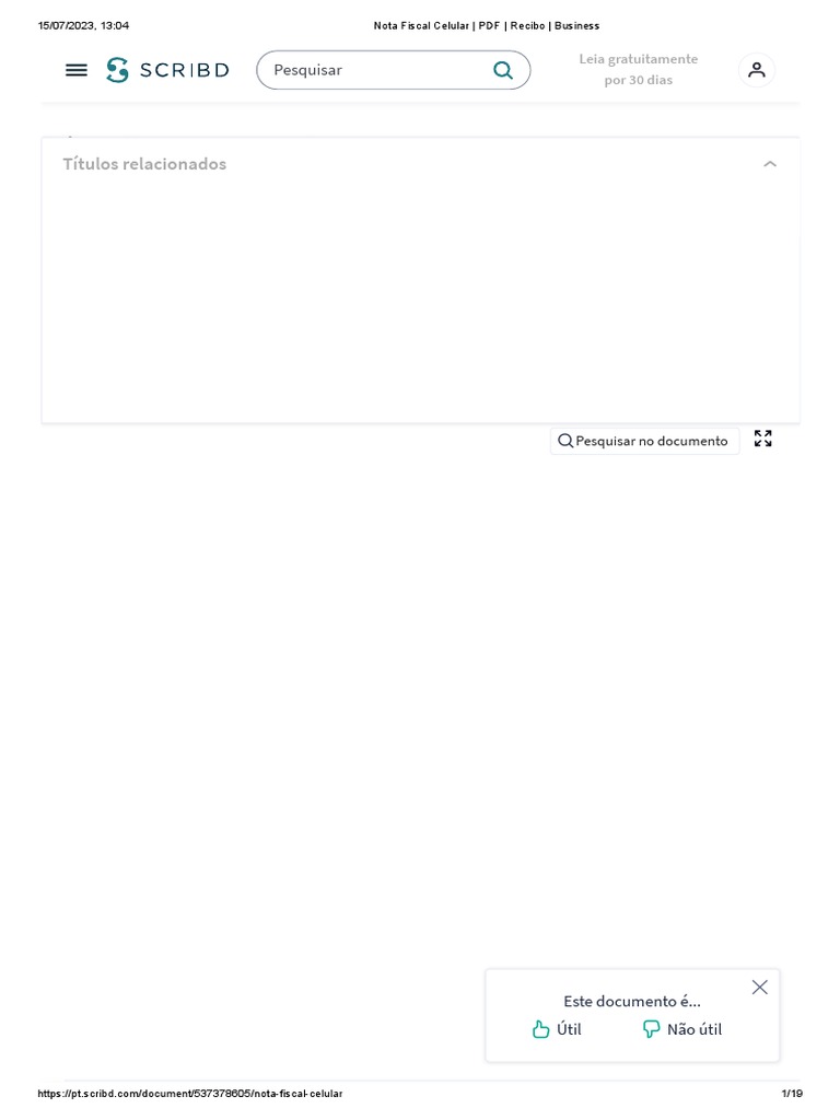 Nota Fiscal Celular - PDF - Recibo - Business | PDF