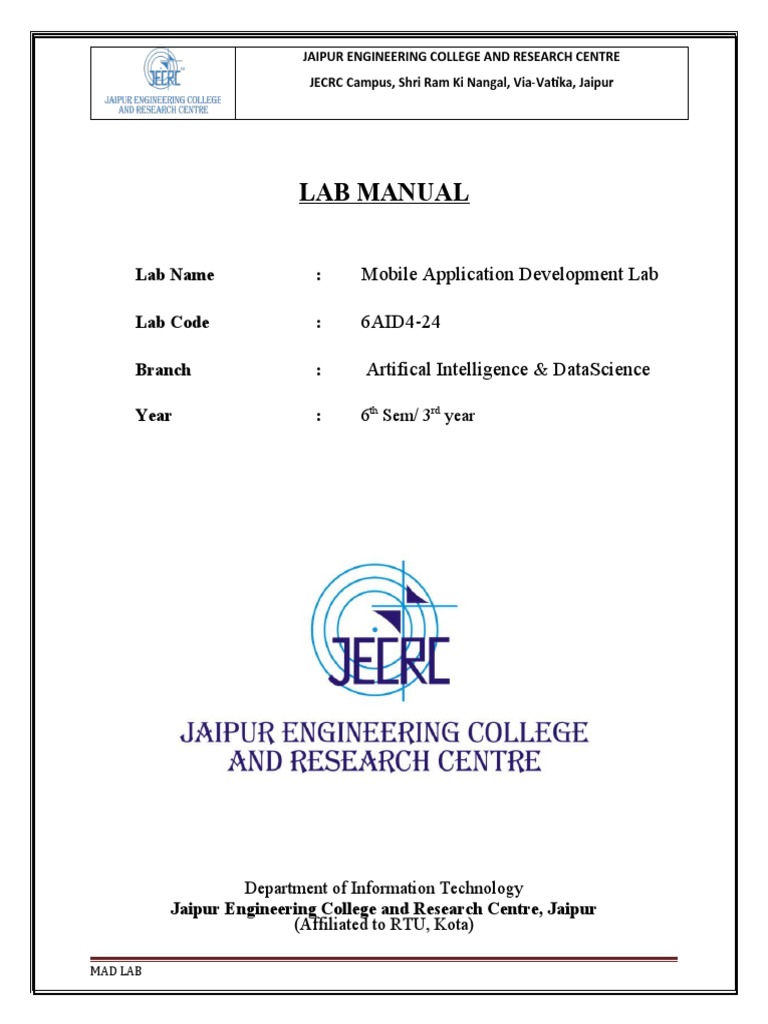 Mad Lab Manual 2022-23 | PDF