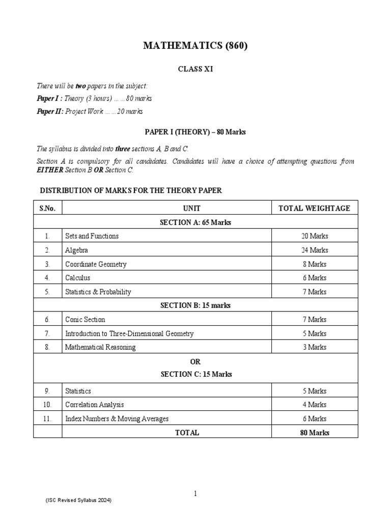 Isc Mathematics Xi Revised Pdf Cost Of Living Slope 