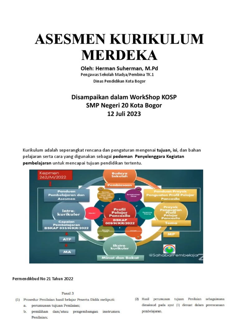 Asesmen Kurikulum Merdeka | PDF