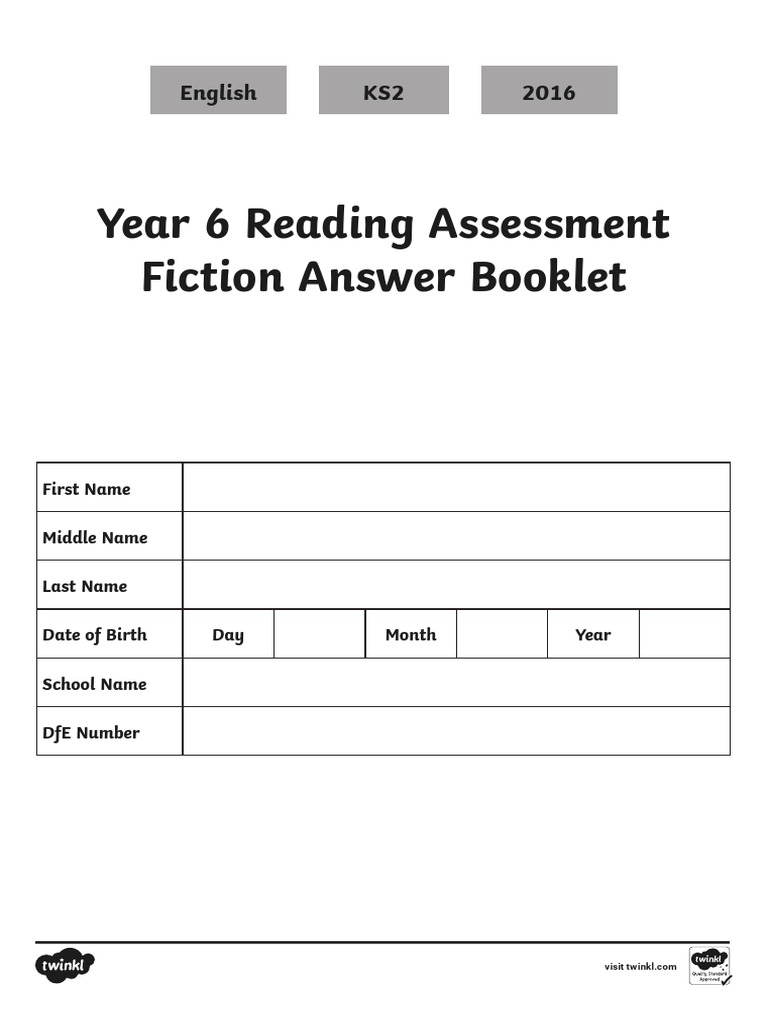 Year 6-Term-2-Reading-Assessment-Answer-Booklet-Fiction | PDF
