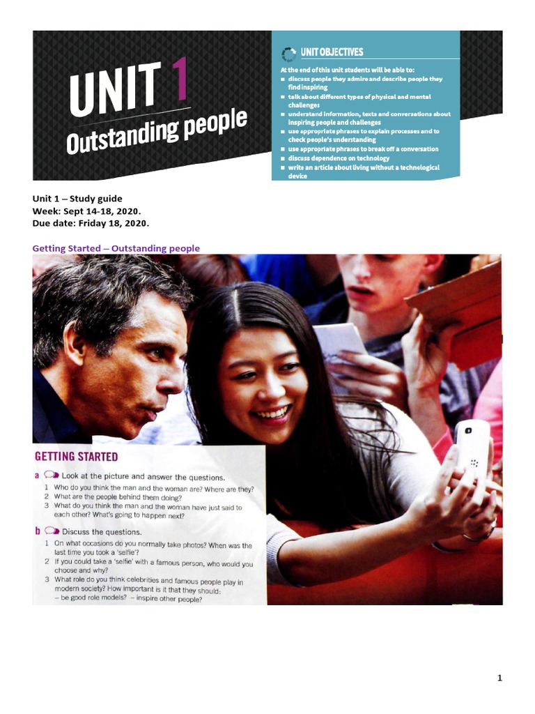 Unit 1 - Study Guide | PDF | Phrase | Question