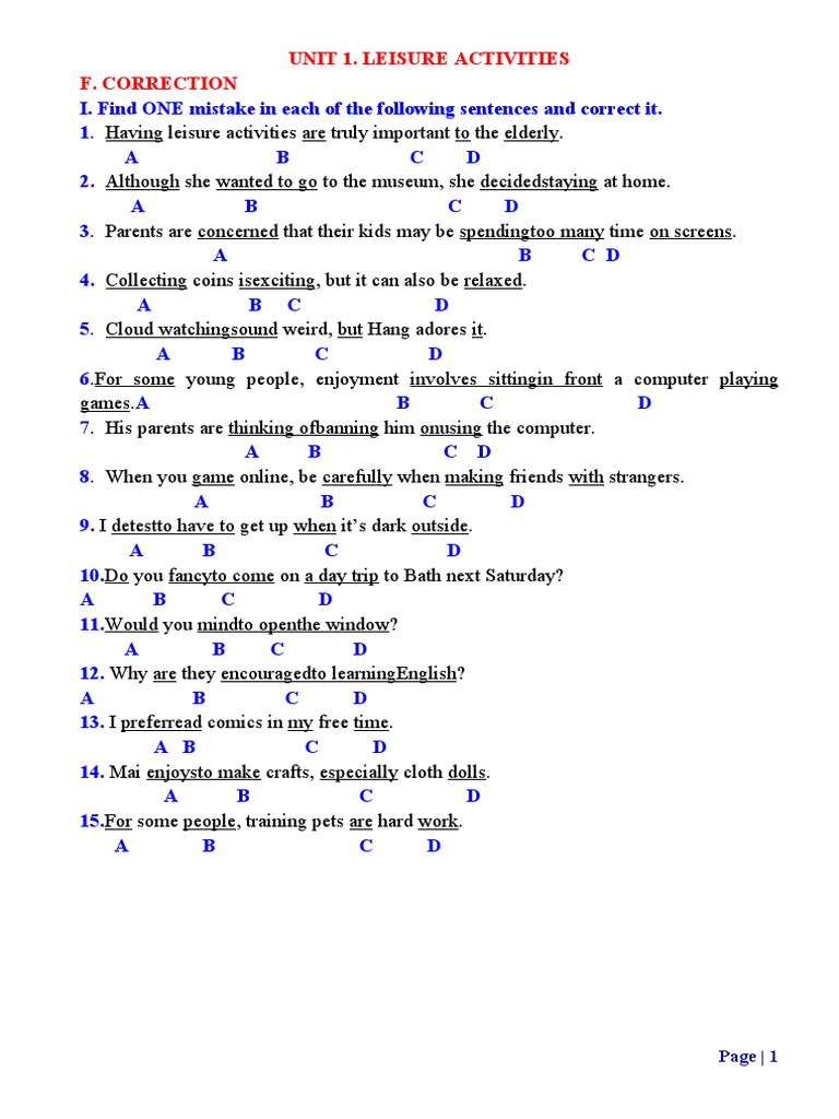 Anh 8 CORRECTION E8 (UNIT 1-6) | PDF | Fairy Tales
