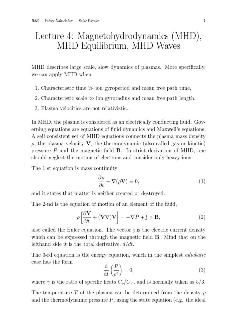 Magnetohidrodinamica | PDF | Magnetohydrodynamics | Plasma (Physics)