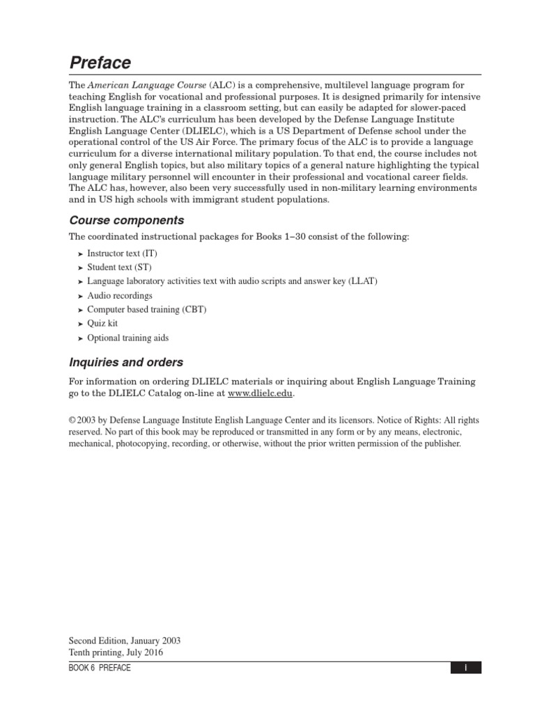 Book 6 American Language Course | PDF | Question | Meal