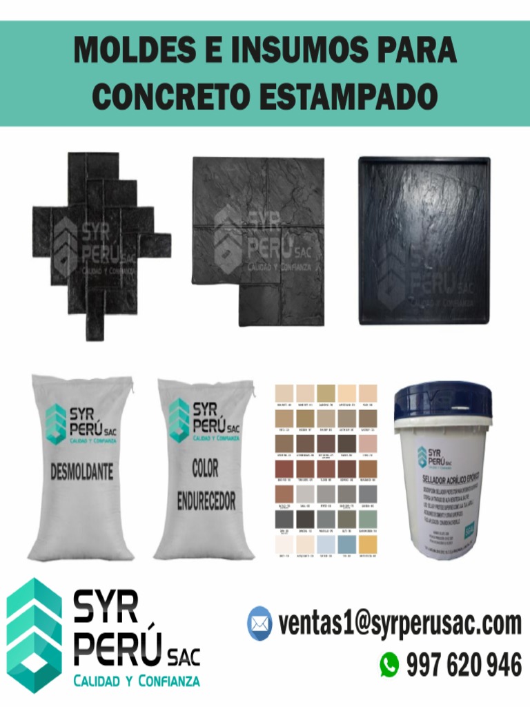 Catálogo De Moldes E Insumos Para Concreto Estampado Pdf