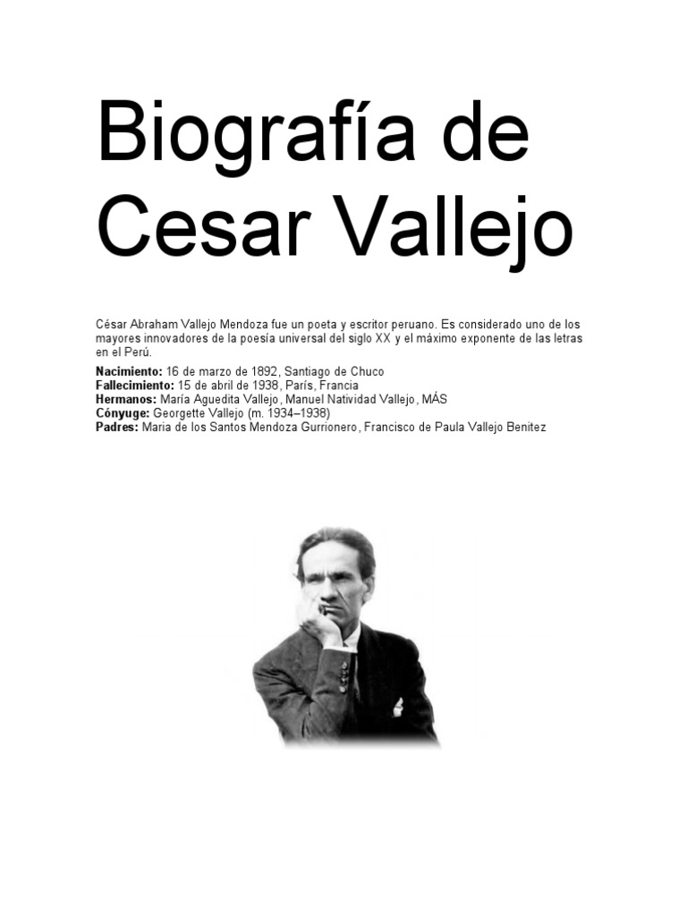 Biografía de Cesar Vallejo | PDF