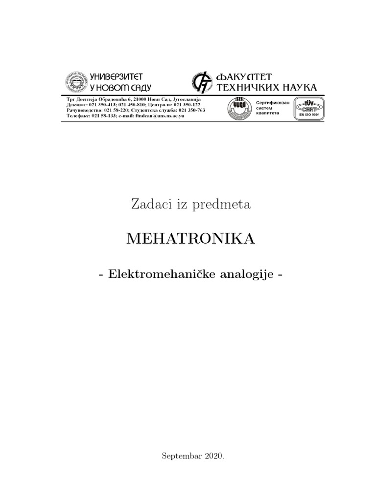 Mehatronika Zadaci | PDF