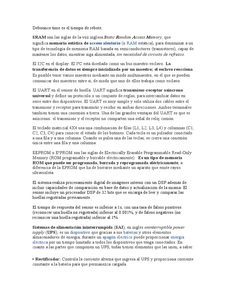 Debounce Time Es El Tiempo de Rebote | PDF | Corriente eléctrica ...