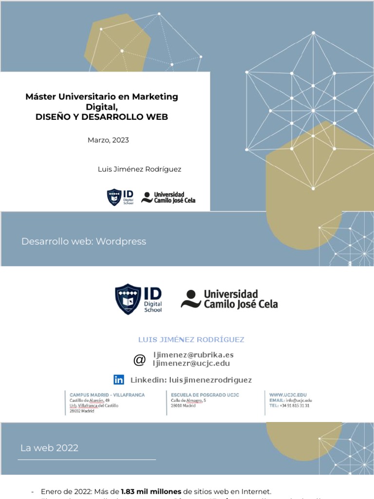 Desarrollo Web - Wordpress - UCJC - ID DIGITAL SCHOOL | PDF | Word ...