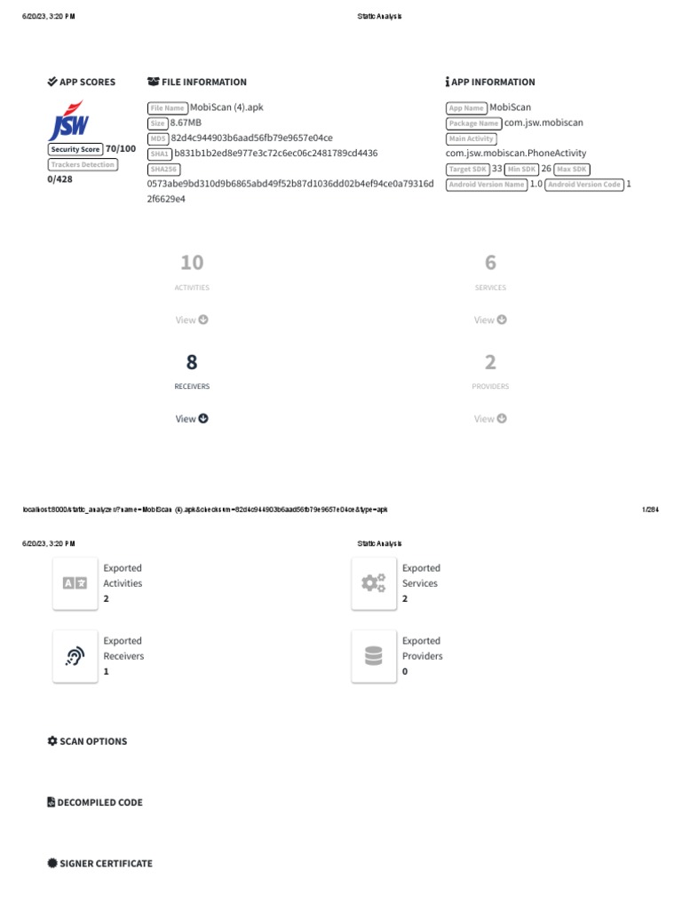 Final Mobsf | PDF | Encryption | Computer Network