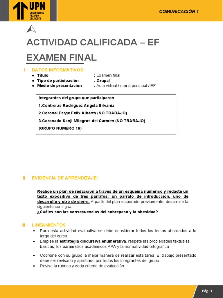 Comu 1examen - Final | PDF | Obesidad | Índice de masa corporal