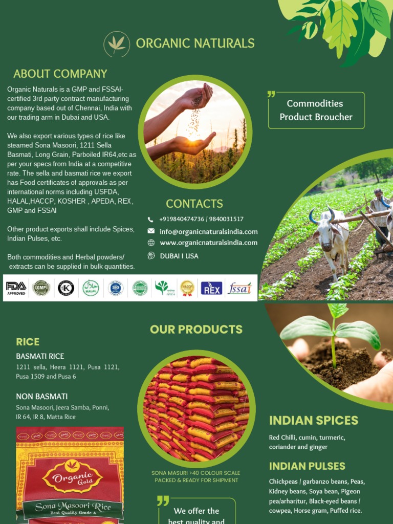 Exports Products Boucher Final | PDF | Rice | Bean