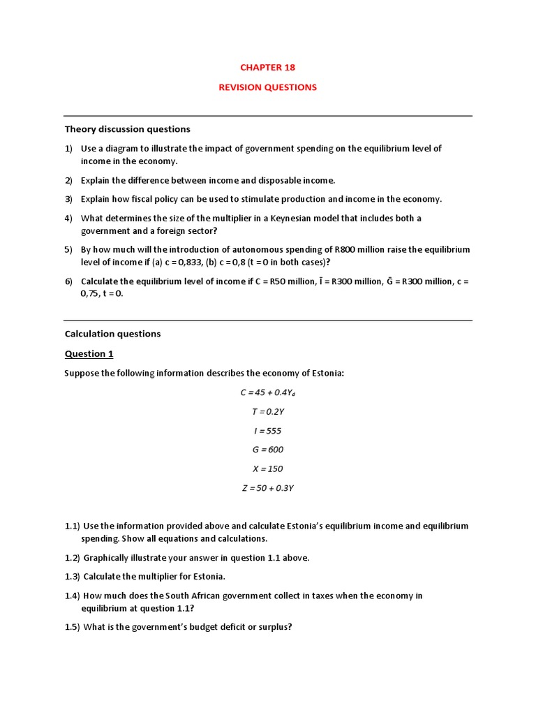 Chapter 18 Revision Questions 1 Pdf
