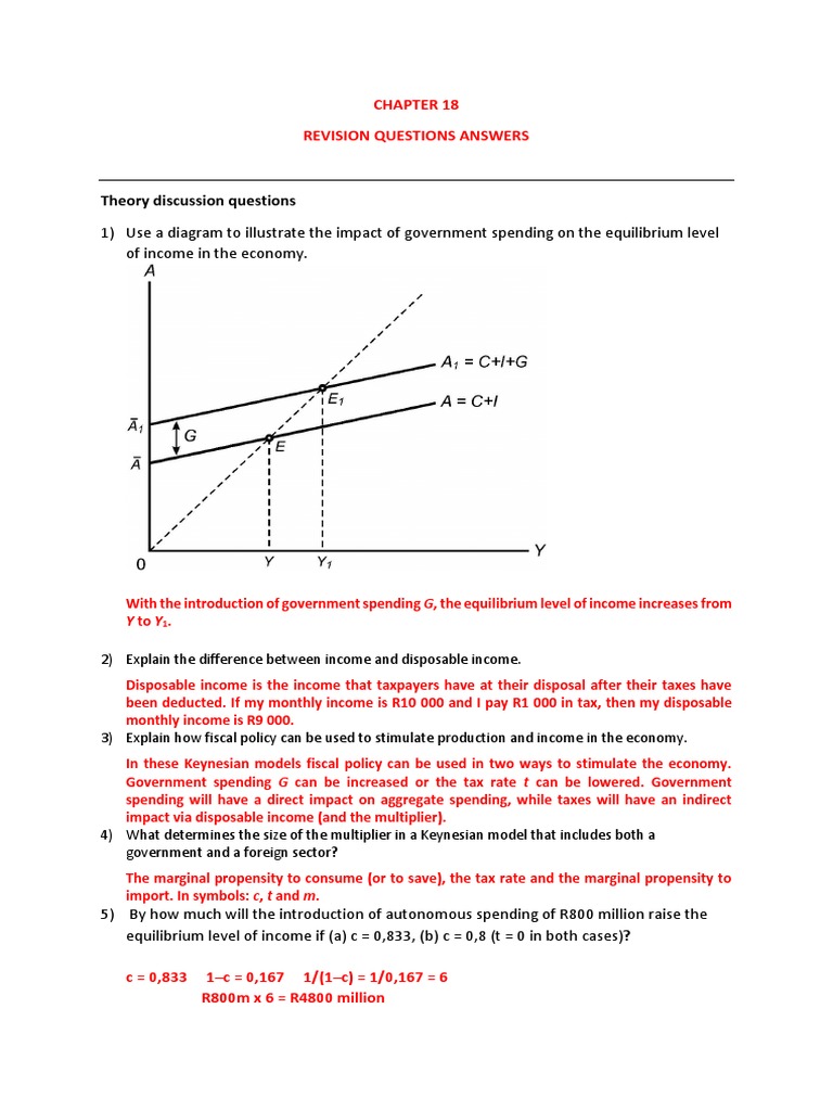 Chapter 18 - Revision Questions Answers-1 | PDF | Consumption (Economics) | Keynesian Economics