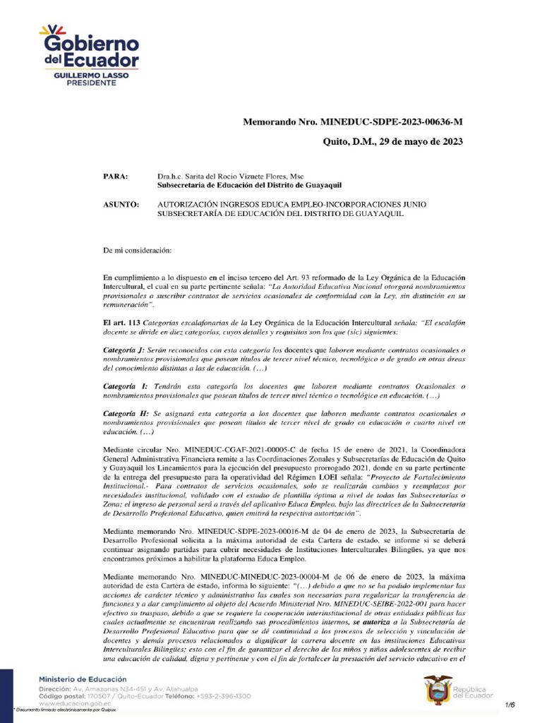 Mineduc Sdpe 2023 00636 M | PDF