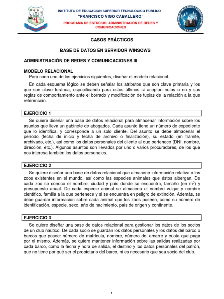 Casos Practicos MR | PDF | Bases de datos | Base de datos relacional
