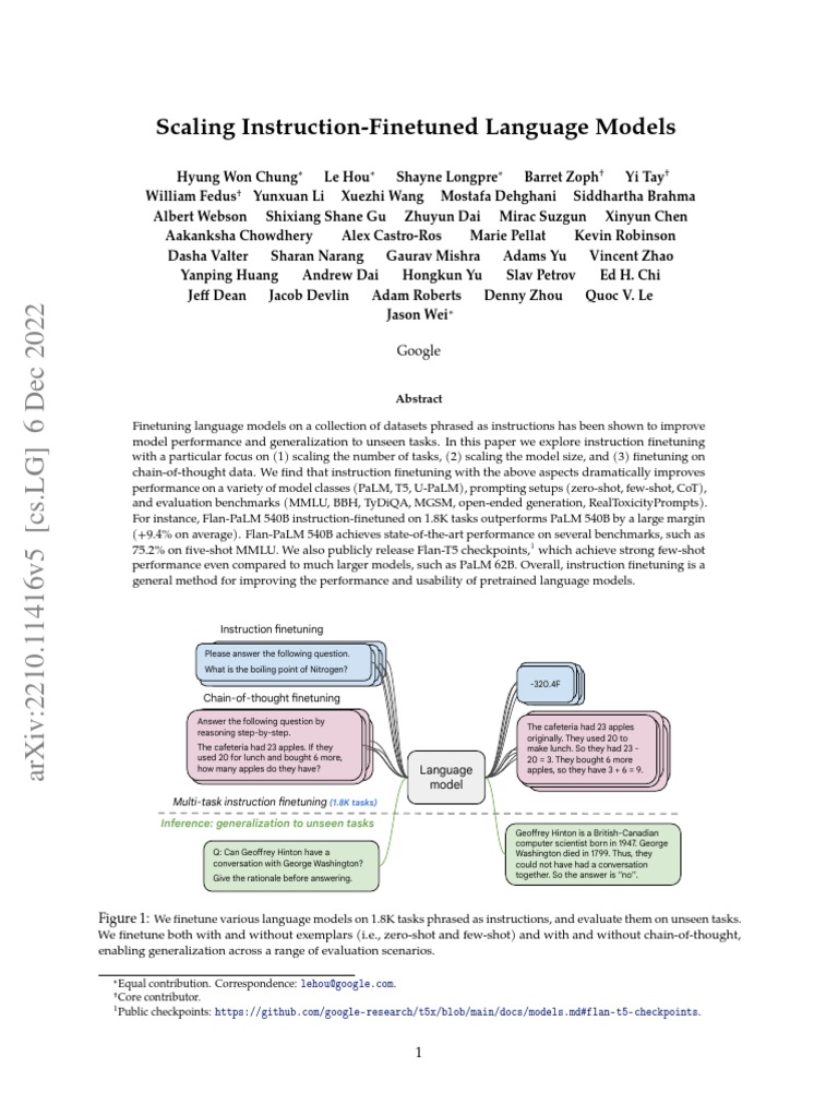 Scaling Instruction-Finetuned Language Models | PDF | Computing | Cognitive Science