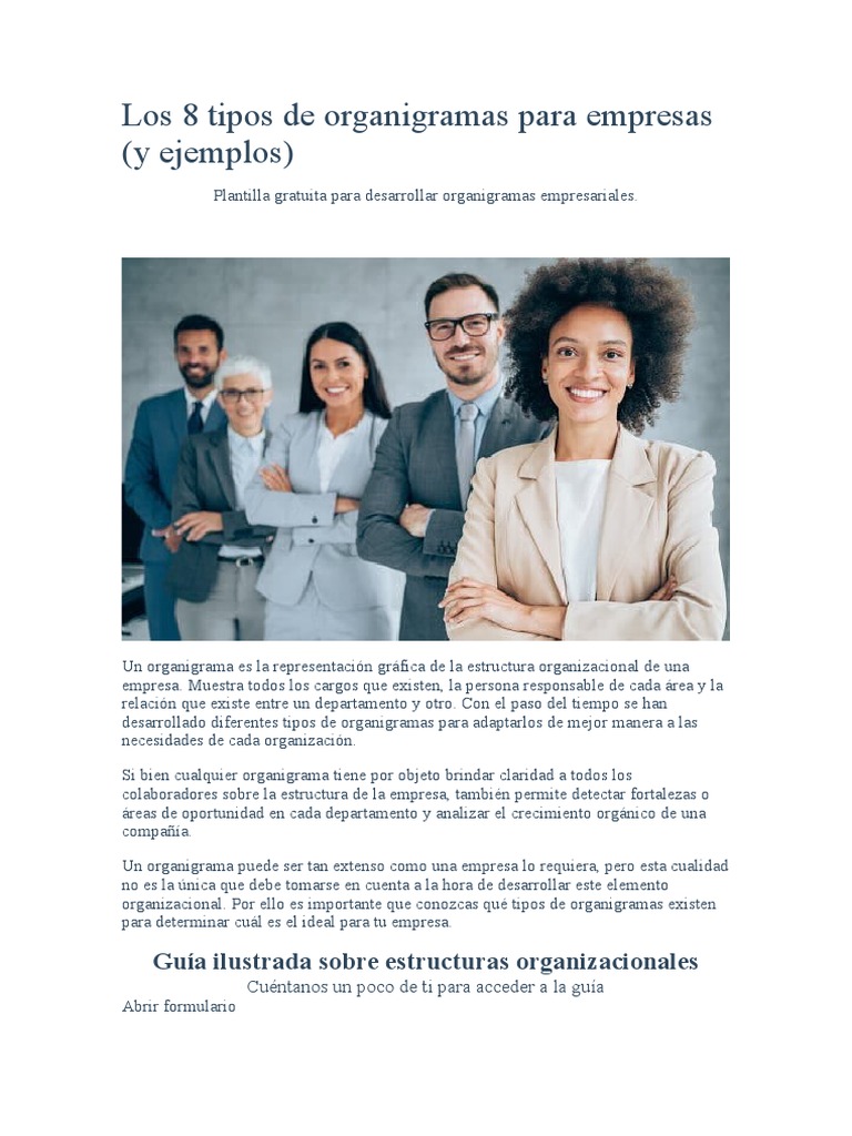 Los 8 Tipos de Organigramas para Empresas | PDF | Business | Economias