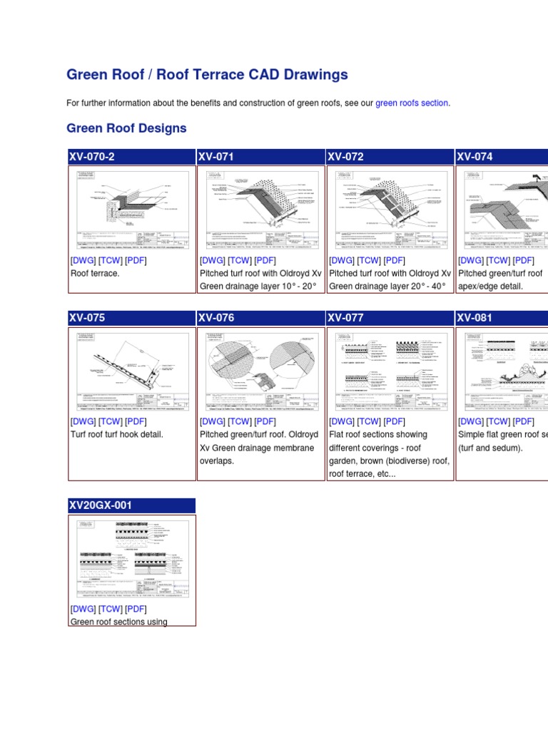 Green Roof CAD Drawings and Details | PDF