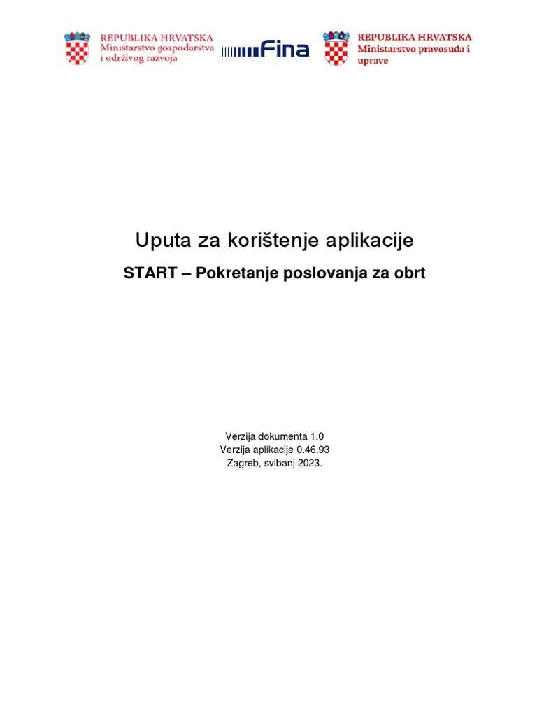 Korisnicka Uputa Za Aplikaciju START Obrt | PDF