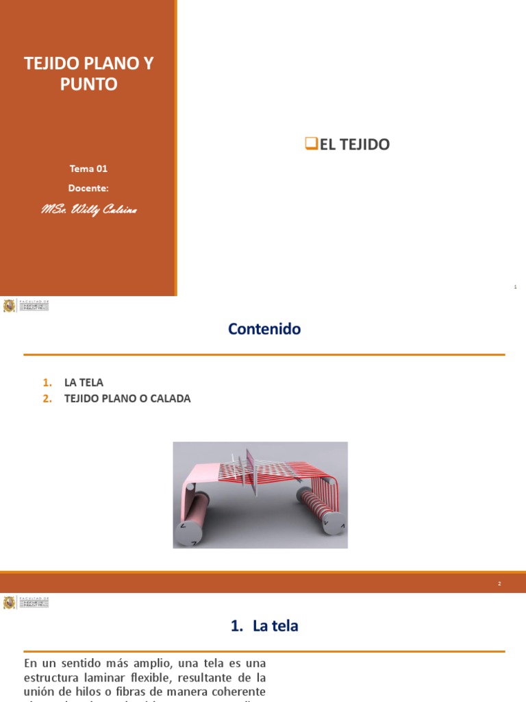 Tema 01 Tejido Plano - El Tejido 2023-01 | PDF | Textiles | Telar