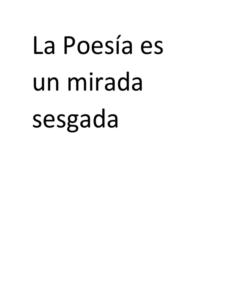Poesia Sesgada | PDF