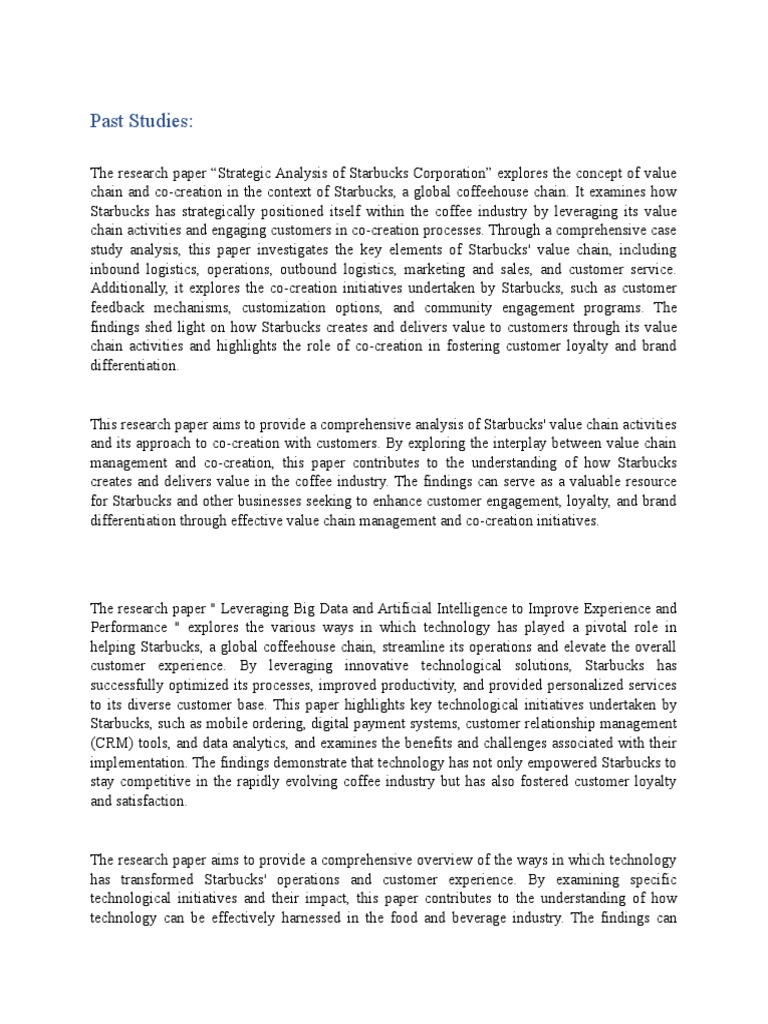 Starbucks Value Chain Analysis | PDF | Value Chain | Customer ...