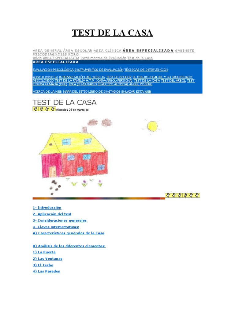 Test de La Casa | PDF | Creatividad | Dibujo