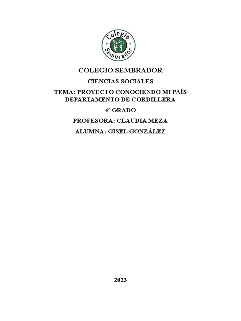 Cordillera 4 Grado Gisel Gonzalez | PDF
