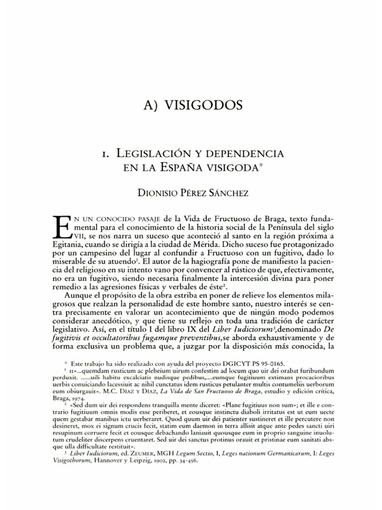 Legislación y Dependencia en La España Visigoda | PDF