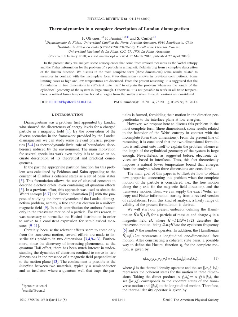 Olivares 2010 | PDF | Temperature | Entropy