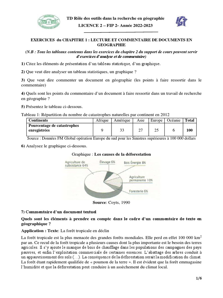 Exercice - Chapitre 1 - Lecture Et Commentaire de Documents | Download ...