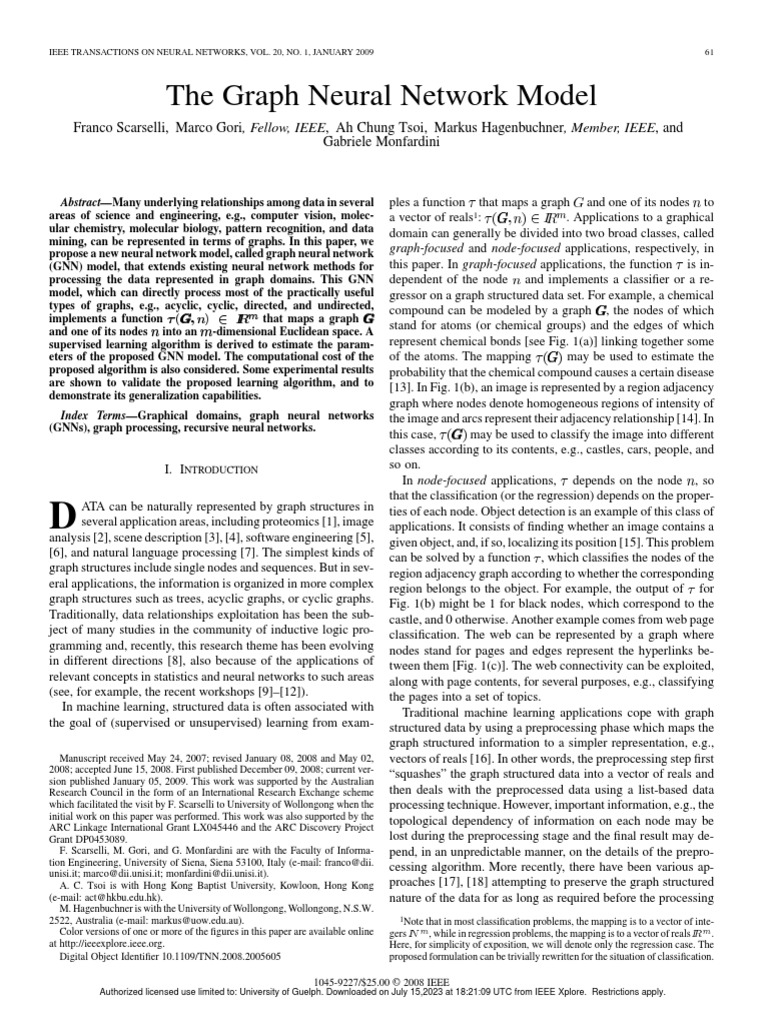 The Graph Neural Network Model | PDF | Artificial Neural Network | Function (Mathematics)