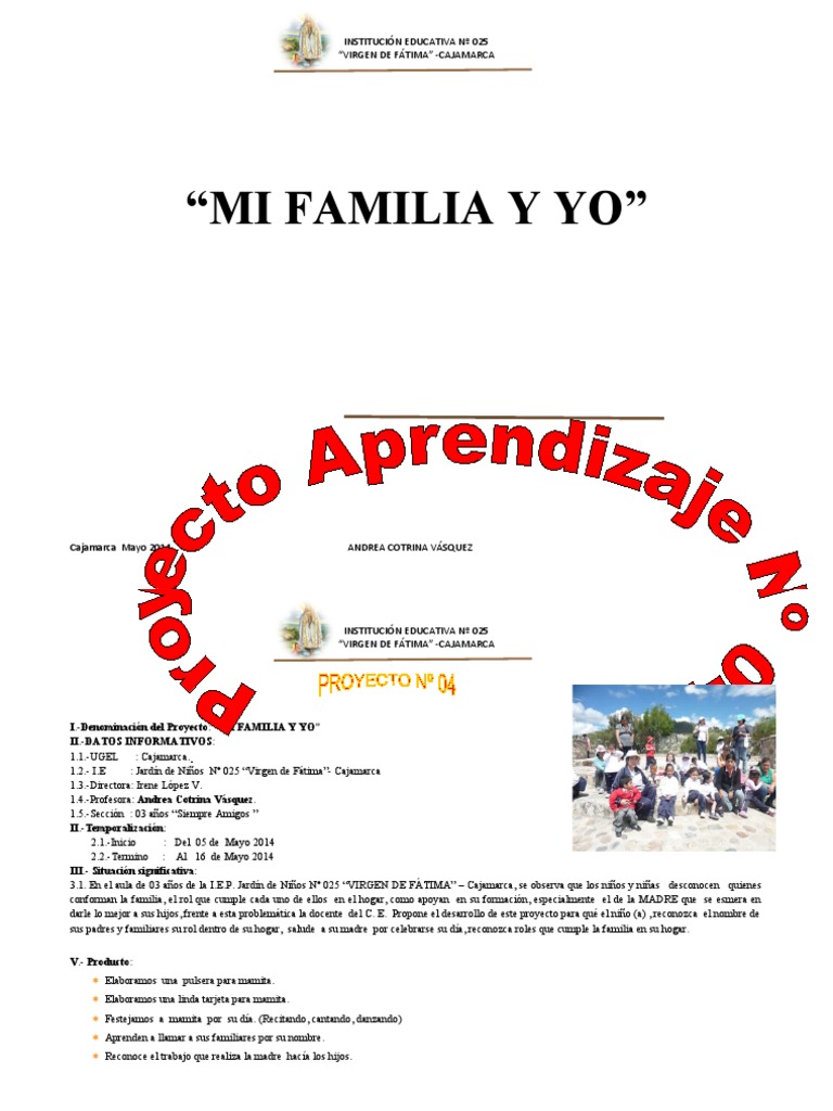 PROYECTO #04 Mi Familia y Yo 2014 | PDF | María, madre de Jesús ...