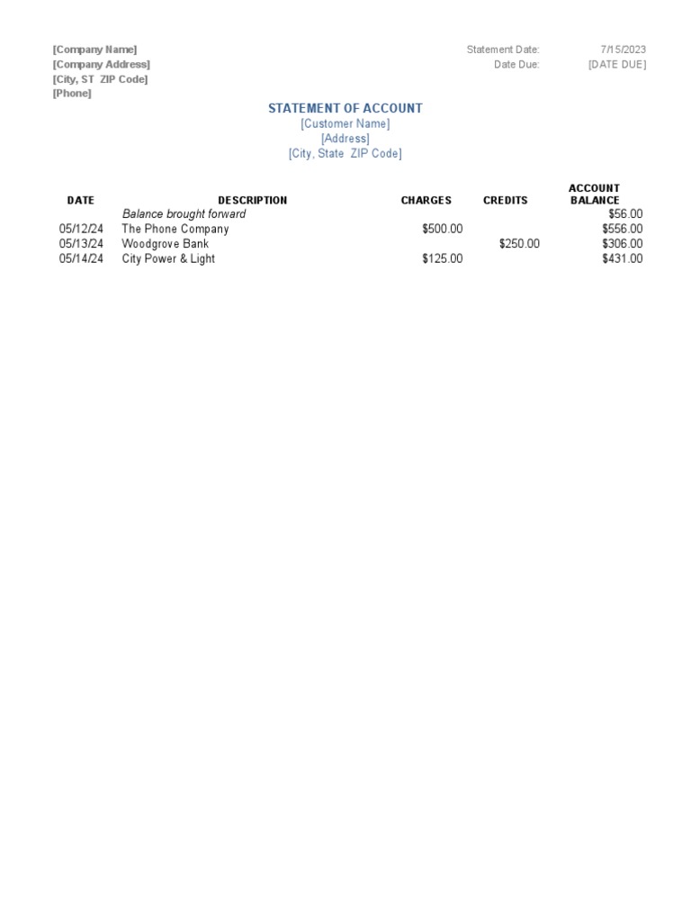 Bank Statement Template 11 | PDF