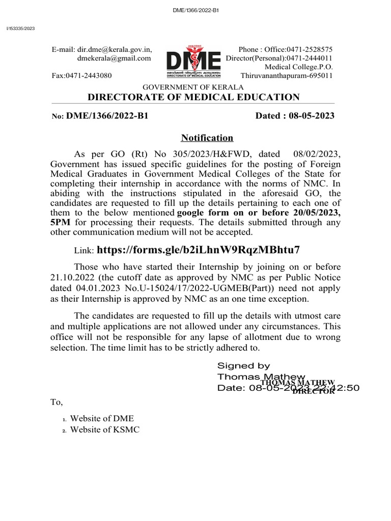 Notification - FMG Allotment - May - 2023 | PDF